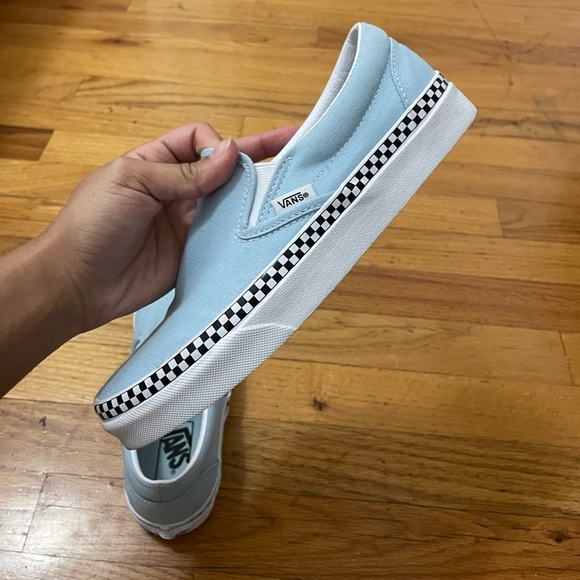 Vans | Shoes | Selling These Light Blue Checkered Vans Used Like New ...